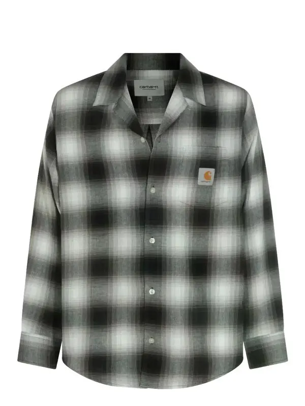 Carhartt Work In Progress Check-pattern Logo-patch Shirt - Black
