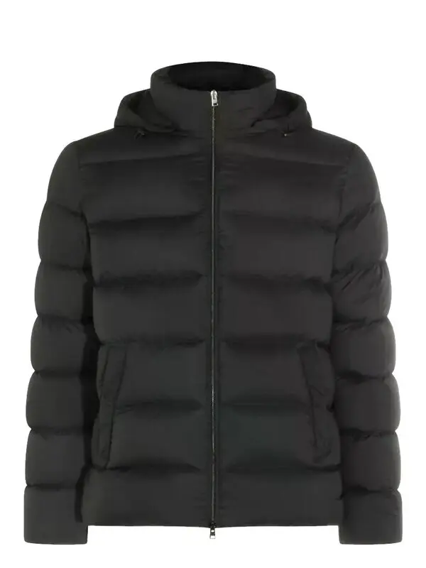 Herno Quilted Hooded Jacket - Black