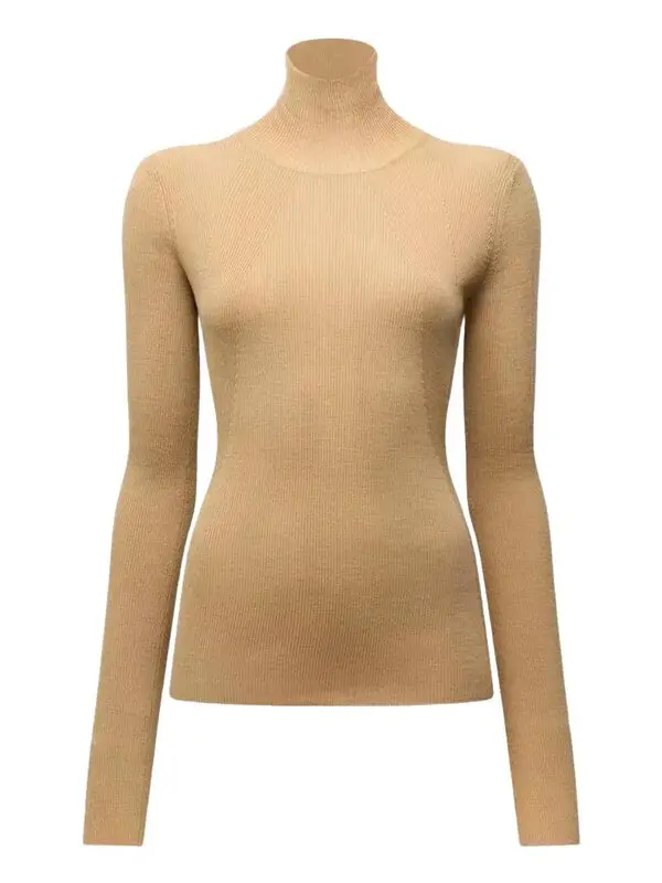 Another Tomorrow Rib-knit Turtleneck Sweater - Neutrals