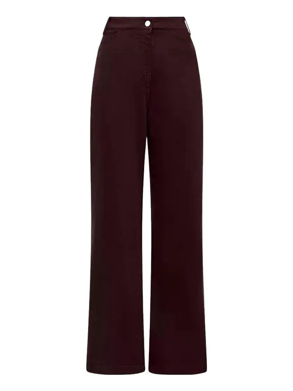 Another Tomorrow Seaming Detail Trousers - Brown