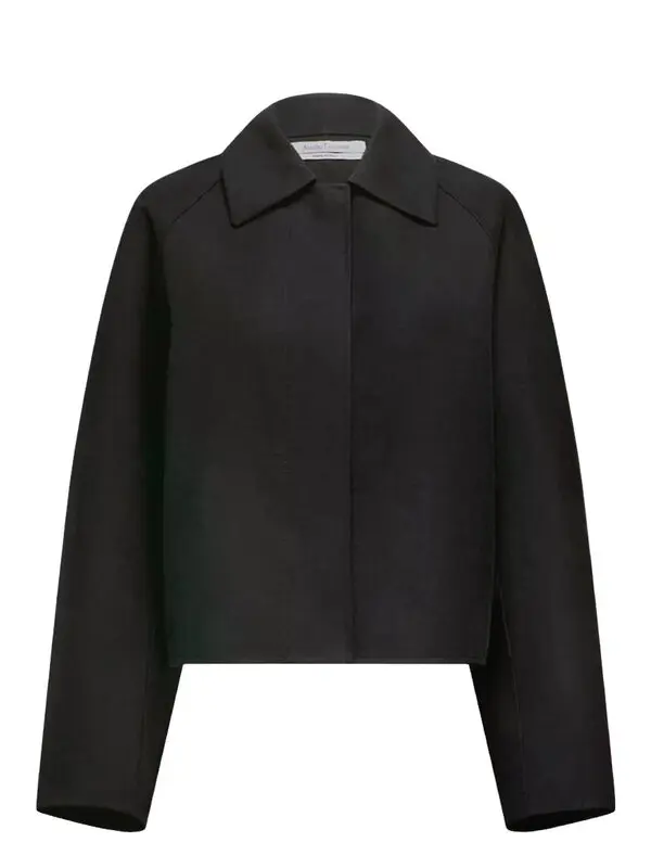 Another Tomorrow Raglan Sleeve Back-flap Jacket - Black