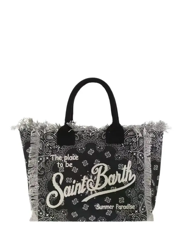 MC2 SAINT BARTH Fringed Tote Bag - Black