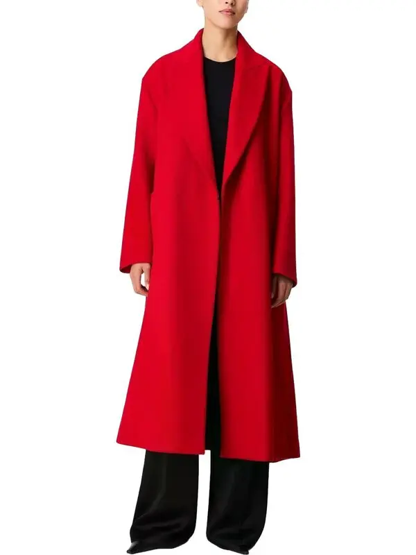 Another Tomorrow Oversized Cashmere Wrap Coat - Red