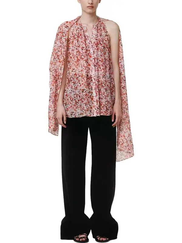 Another Tomorrow Abstract Print Sleeveless Shirt - Pink