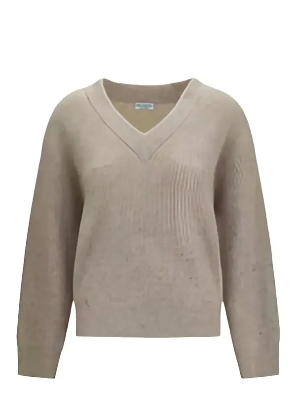 Brunello Cucinelli Ribbed V-neck Sweater - Neutrals