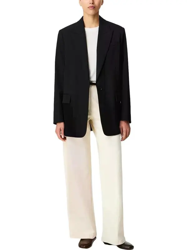 Another Tomorrow Oversized Peak-lapel Blazer - Black