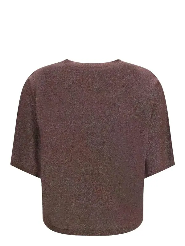 Brunello Cucinelli Metallic Effect Short Sleeve Sweater - Brown