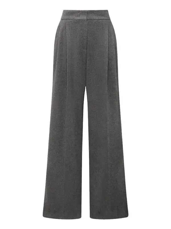 Another Tomorrow Pleated Wide-leg Trousers - Grey