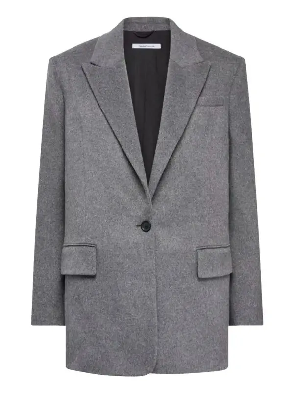 Another Tomorrow Tailored Cashmere Blazer - Grey