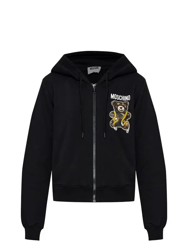 Moschino Teddy Bear Zip-up Hoodie - Black