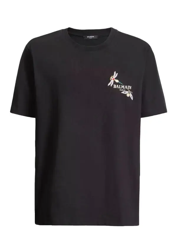 Balmain Embroidered Insect T-shirt - Black