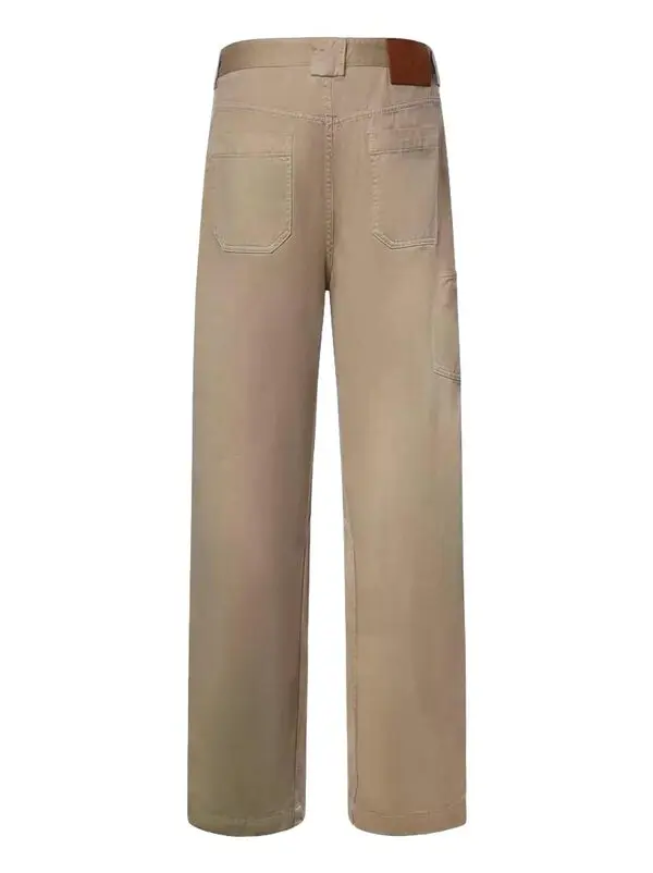 Loewe Logo-patch Straight-leg Trousers - Brown