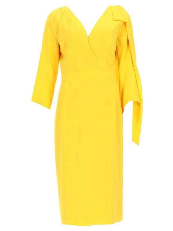 Dsquared2 Draped V-neck Midi Dress - Yellow