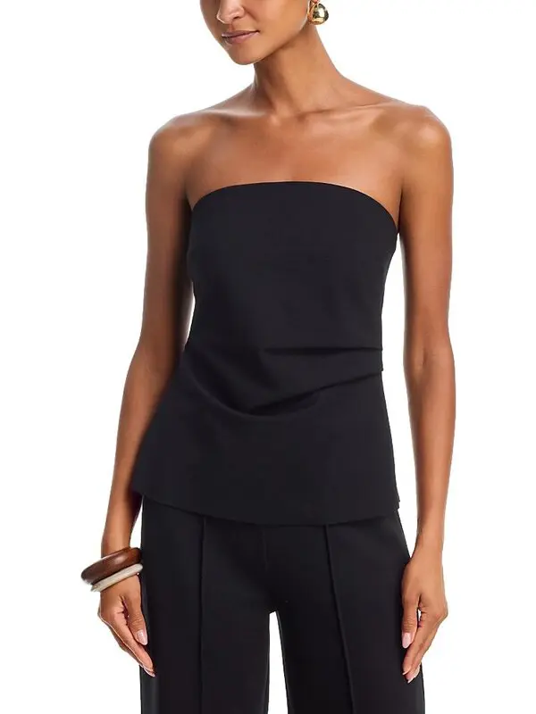 Aqua Ponte Strapless Tube Top - Black