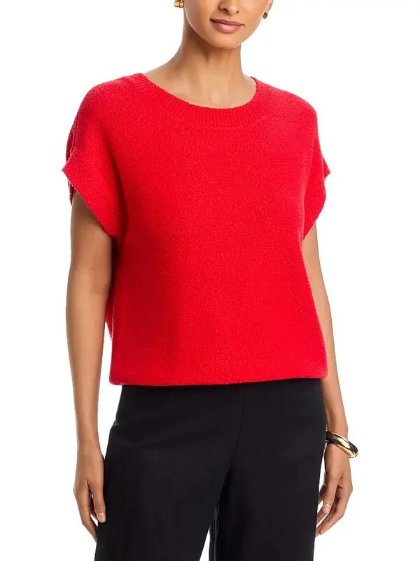 SINGLE THREAD Textured Knit Pullover - Tomato