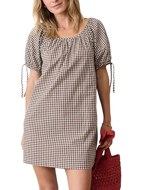 Marine Layer Aleca Mini Dress - Chocolate Gingham