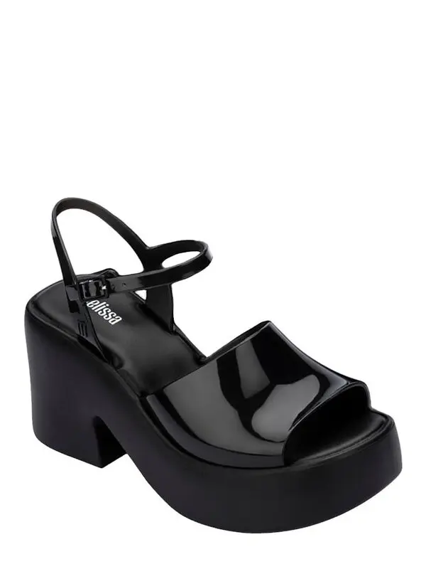 Melissa Lina Platform Sandals With Ankle Strap - Black