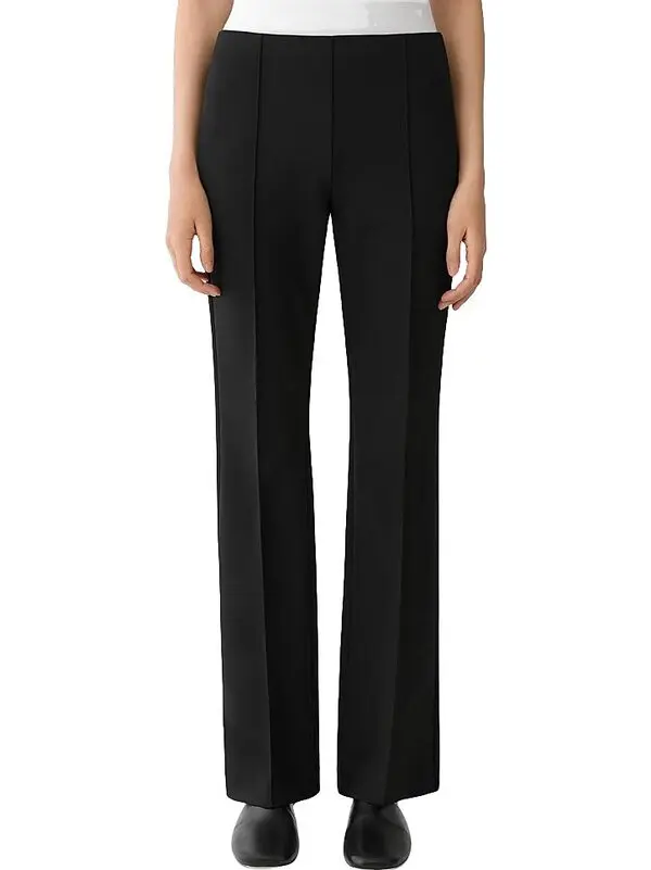 Lafayette 148 New York Acclaimed Stretch Gramercy Flared Slim Pants - Black