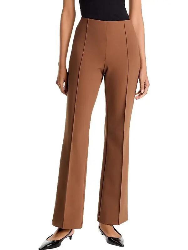 Lafayette 148 New York Acclaimed Stretch Gramercy Flared Slim Pants - Toffee