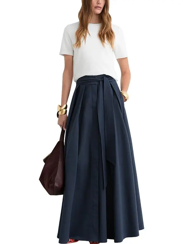 REISS Simone Maxi Skirt - Navy