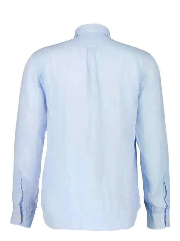 120% Lino Chest-pocket Linen Shirt - Blue