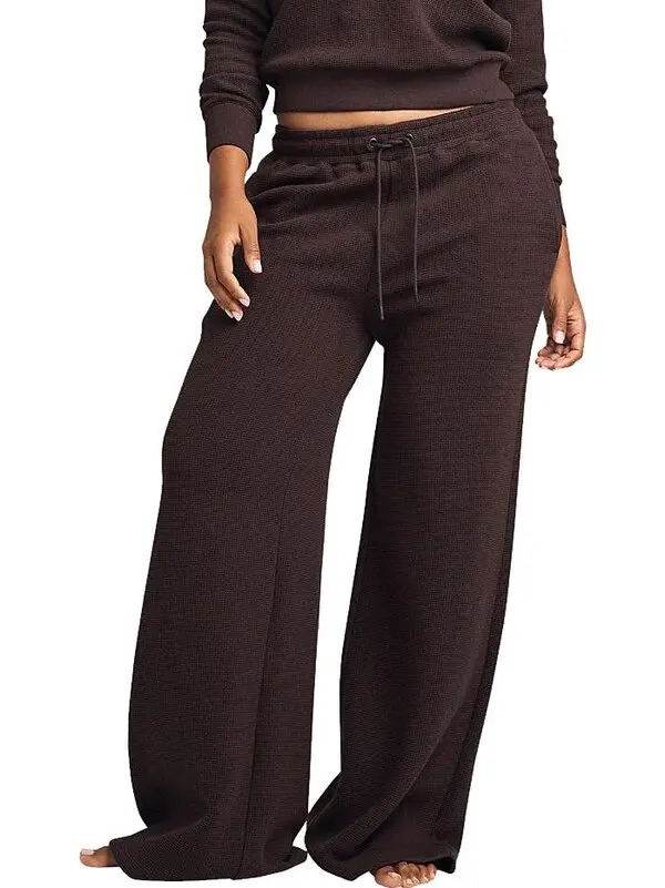 NEGATIVE Waffle Knit Wide-leg Track Pants - Ganache