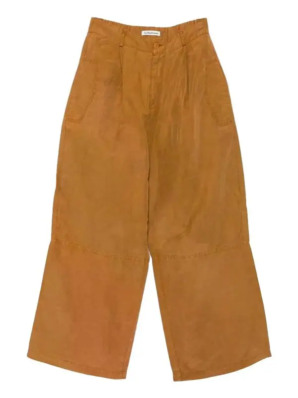 You Must Create Drop Out Pleated Wide-leg Trousers - Orange