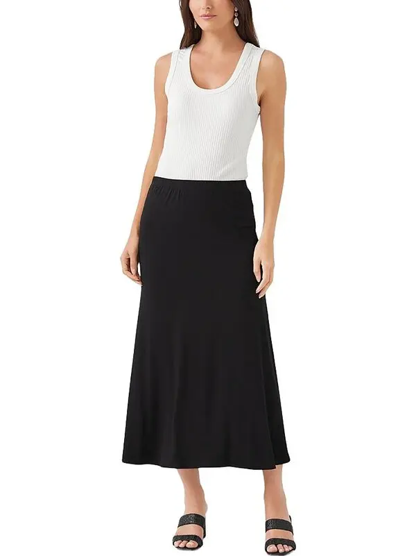 Karen Kane Side Slit Midi Skirt - Black