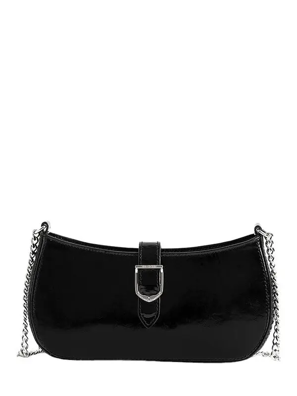 Zadig&Voltaire Janis Vintage Patent Leather Shoulder Bag - Black