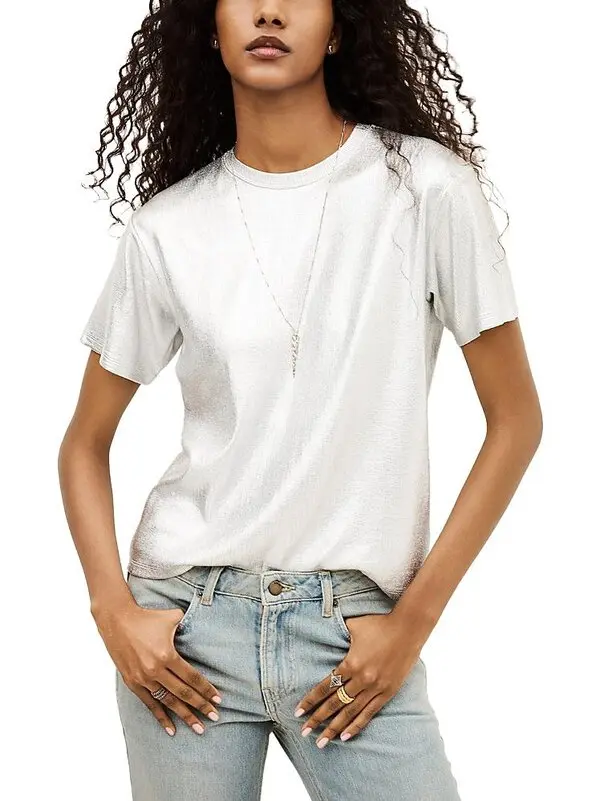 Ba&sh Sony Metallic Tee - Silver
