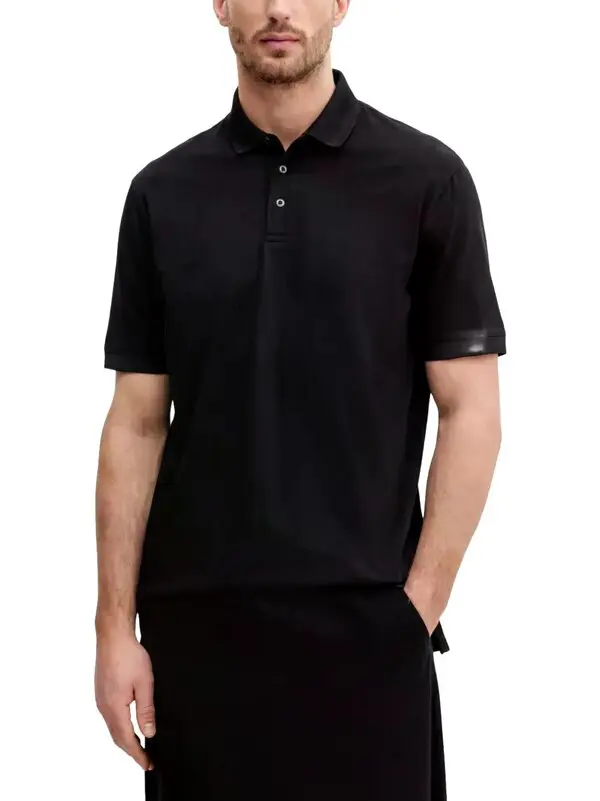 Armani Exchange Logo-motif Short-sleeve Polo Shirt - Black
