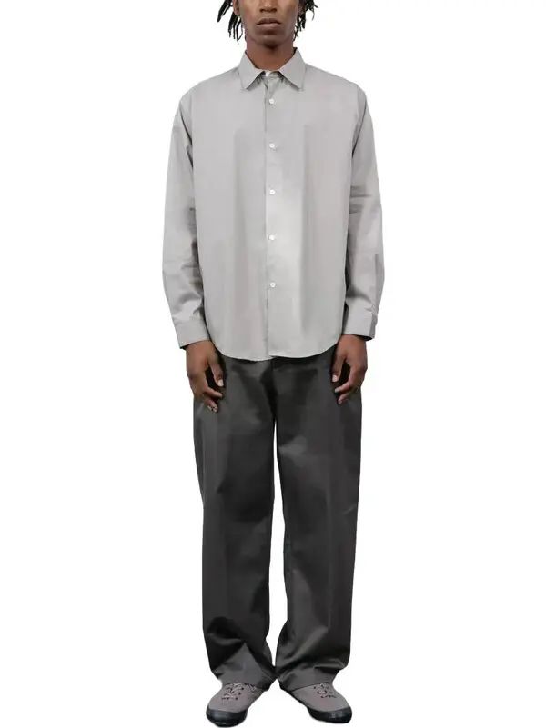 LADY WHITE CO. Cotton Wide-leg Trousers - Grey