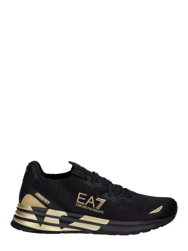 EA7 Logo-print Lace-up Sneakers - Black