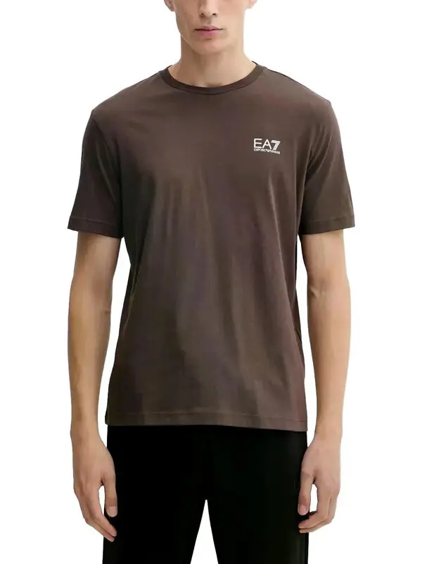 EA7 Logo-print Short-sleeve T-shirt - Brown