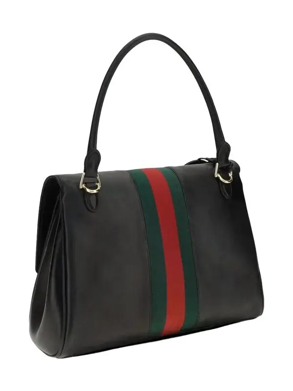 Gucci Medium Paparazzo Horsebit Web Tote Bag - Black