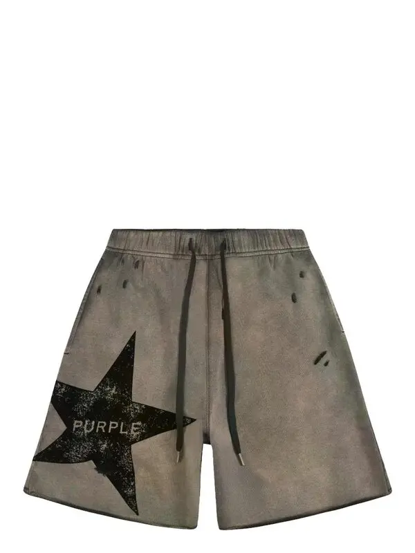 PURPLE BRAND Star Wordmark Shorts - Grey