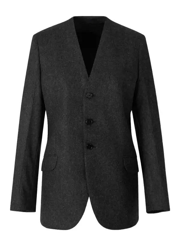 JIL SANDER Collarless Button-up Jacket - Grey
