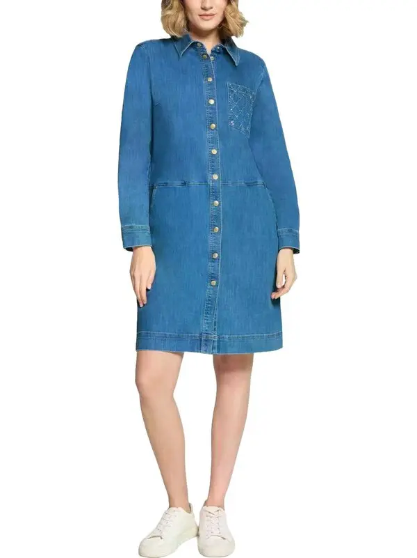 BETTY BARCLAY Embellished Pocket Long Sleeve Dress - Blue