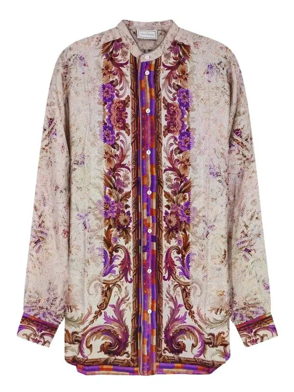 PIERRE-LOUIS MASCIA Floral Silk Shirt - Pink