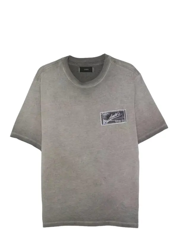 Amiri Faded Logo-patch Cotton T-shirt - Grey
