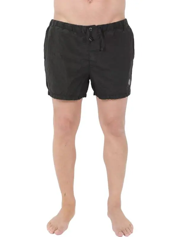 Stone Island Logo-patch Swim Shorts - Black