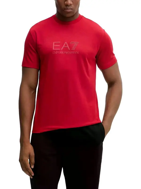 EA7 Logo-print Short-sleeve T-shirt - Red