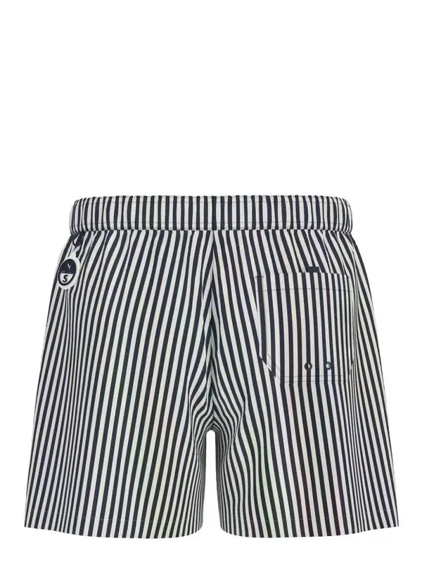 Guess Vertical Stripe Drawstring Swim Shorts - Blue