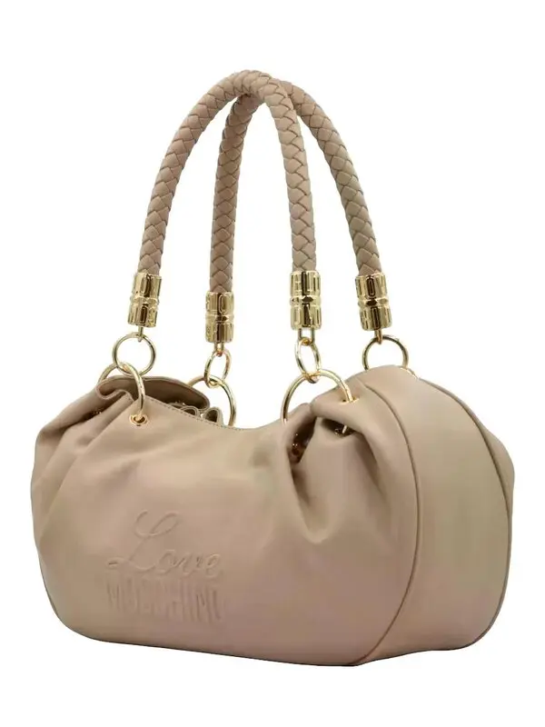 Moschino Gathered Tote Bag With Braided Handles - Neutrals