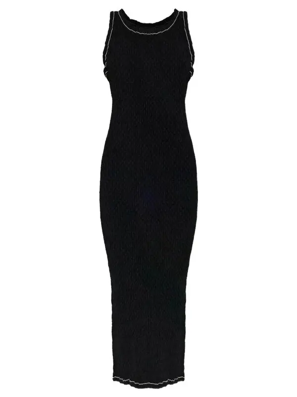 Issey Miyake Wavelet Ensemble Midi Dress - Black