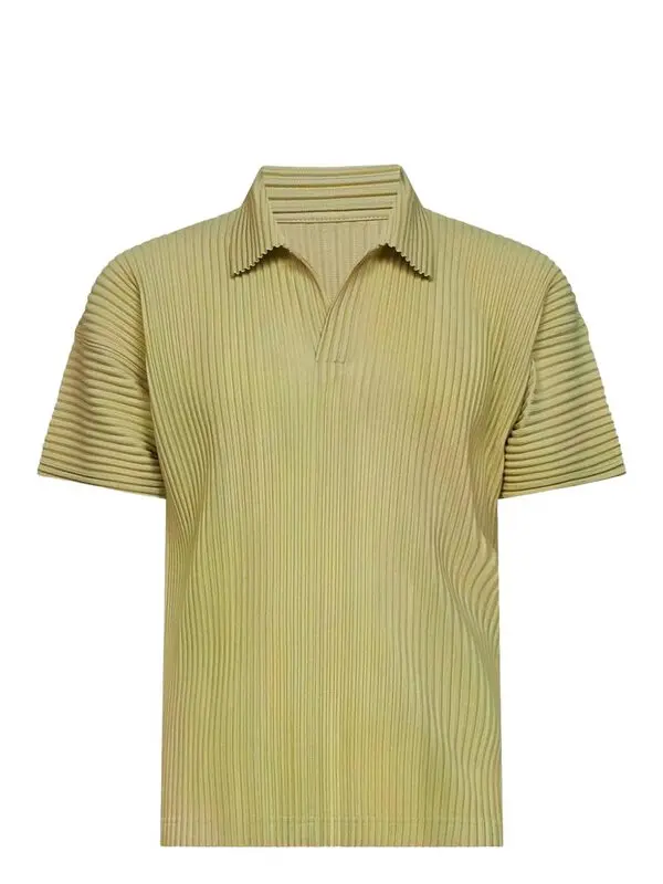 Issey Miyake V-neck Pleated T-shirt - Green