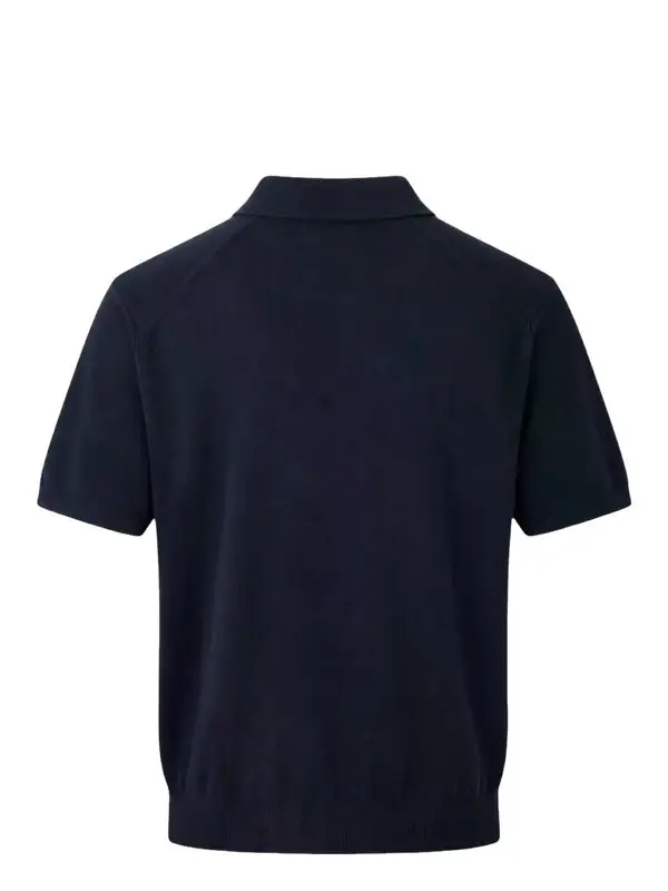 DIKTAT Short-sleeve Knitted Polo Shirt - Blue