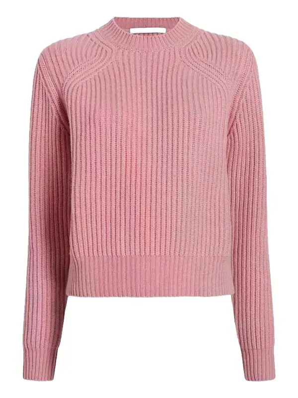 Another Tomorrow Cashmere Ribbed Knit Sweater - Pink