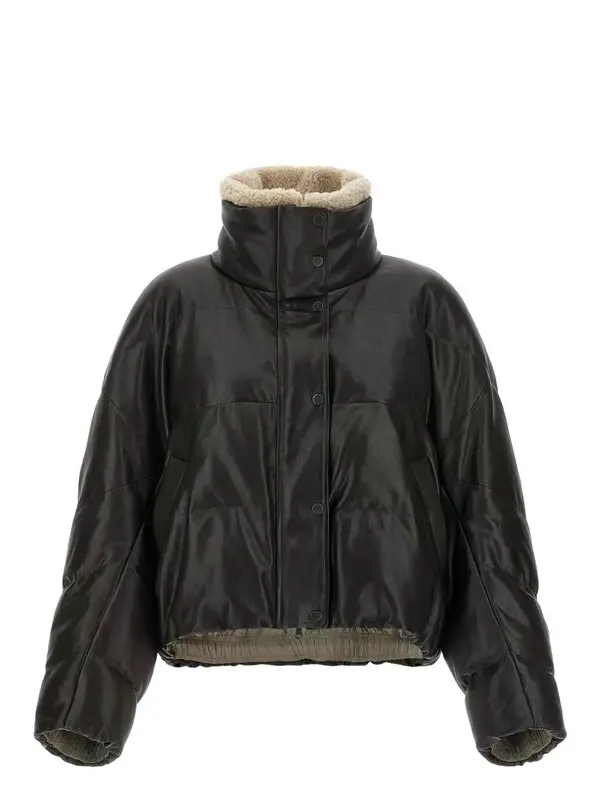 Brunello Cucinelli Quilted Leather Jacket - Brown
