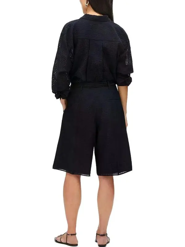 Another Tomorrow Gingham Bermuda Shorts - Black